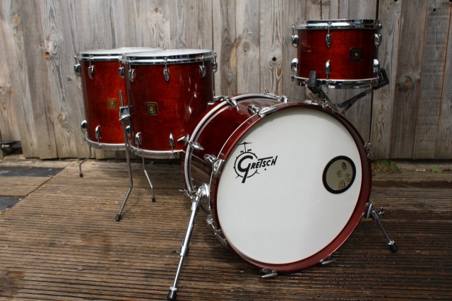 Gretsch Square Badge 'Progressive Jazz' Outfit in Walnut rustydrums.co.uk